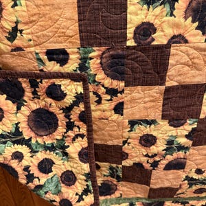 Sunflower Patch Quilt Double Sided 51 X 62 In - Etsy