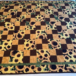 Sunflower Patch Quilt Double Sided 51 X 62 In - Etsy