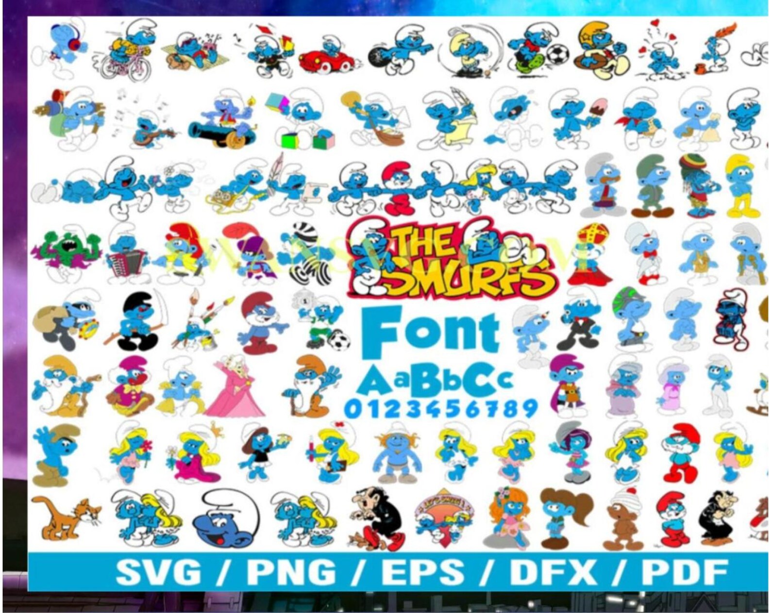 1030 Smurfs Bundle Svg, Smurfs Svg, Mega Bundle Smurfs Png, Smurfs Cut ...