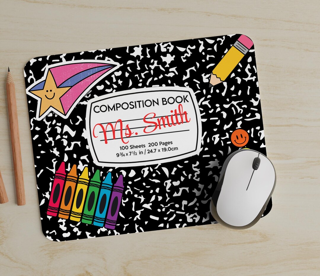 Composition Mousepad, Personalized Mousepad, Teacher Gift - Etsy