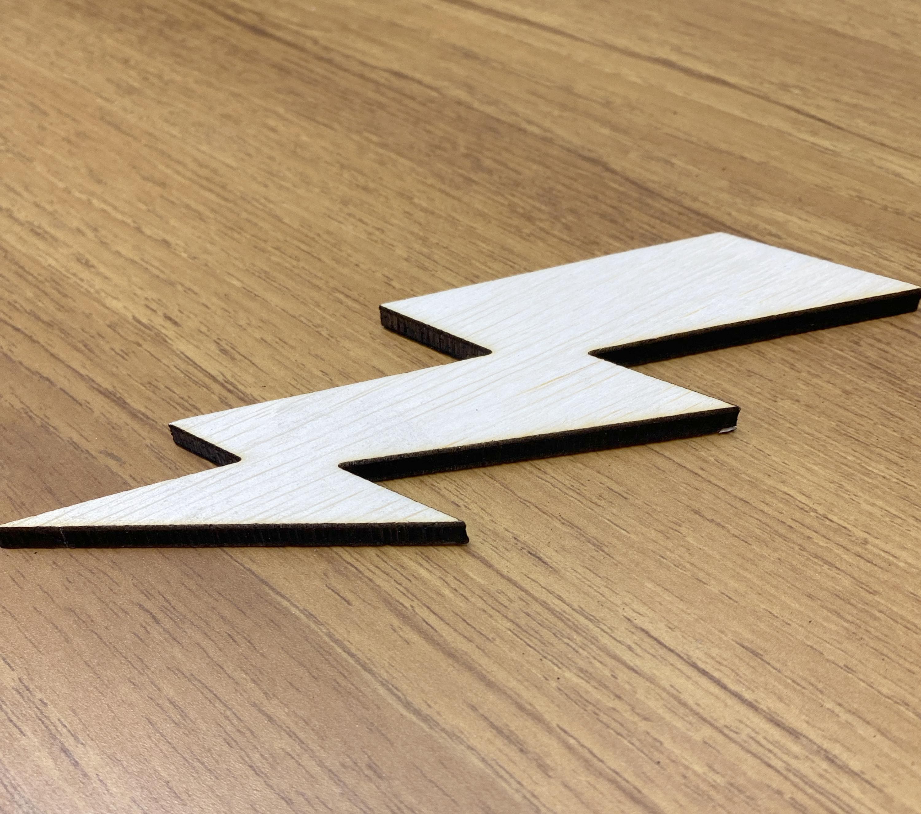 Lightning Bolt Shape, Laser Cut Outs, Unfinished Wooden Cut Out Shapes ...
