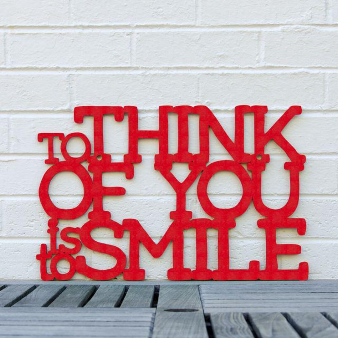 To Think of You is to Smile Wood Sign, Wood Love Plaque, Lovers Wood ...