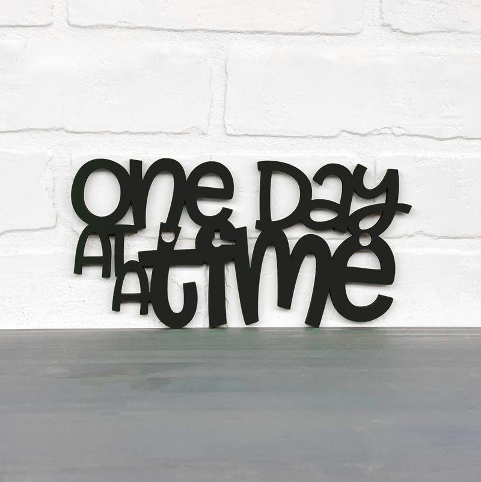 One Day at A Time Sign, Mental Health Awareness Wood Carving Wall Art ...