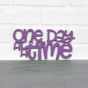One Day at A Time Sign, Mental Health Awareness Wood Carving Wall Art ...