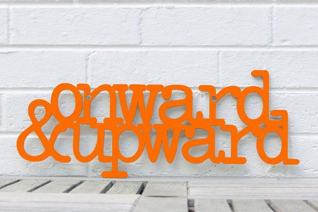 Onward & Upward Laser Cut Words, Inspirational Wall Art Recovery Gift ...