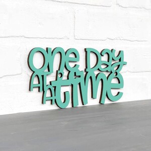 One Day at A Time Sign, Mental Health Awareness Wood Carving Wall Art ...