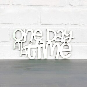 One Day at A Time Sign, Mental Health Awareness Wood Carving Wall Art ...