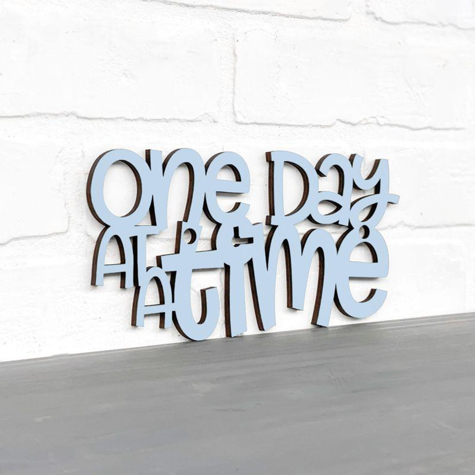 One Day at A Time Sign, Mental Health Awareness Wood Carving Wall Art ...