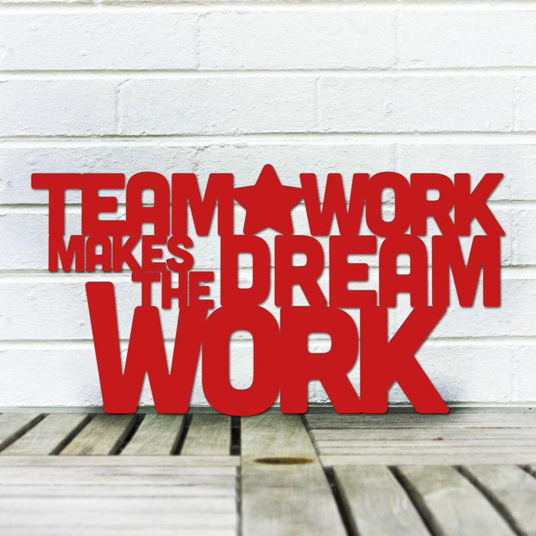 Teamwork Makes the Dream Work Laser Carved Wood Wall Art, Classroom ...
