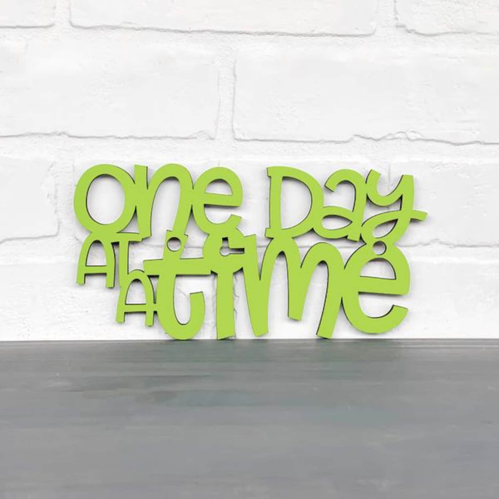 One Day at A Time Sign, Mental Health Awareness Wood Carving Wall Art ...