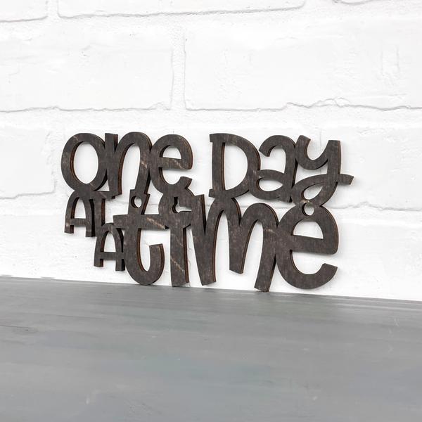 One Day at A Time Sign, Mental Health Awareness Wood Carving Wall Art ...