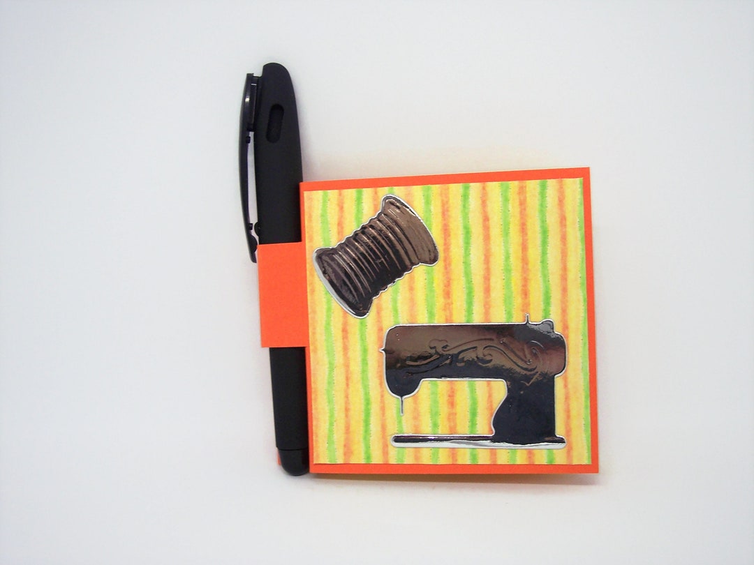 Sewing Machine and Thread Spool Sticky Note Holder With Mini Gel Pen ...