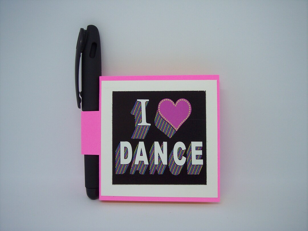I Love Dance Sticky Note Holder With Gel Pen - Etsy
