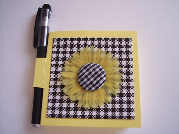 Sunflower Sticky Note Older With Gel Pen | Etsy