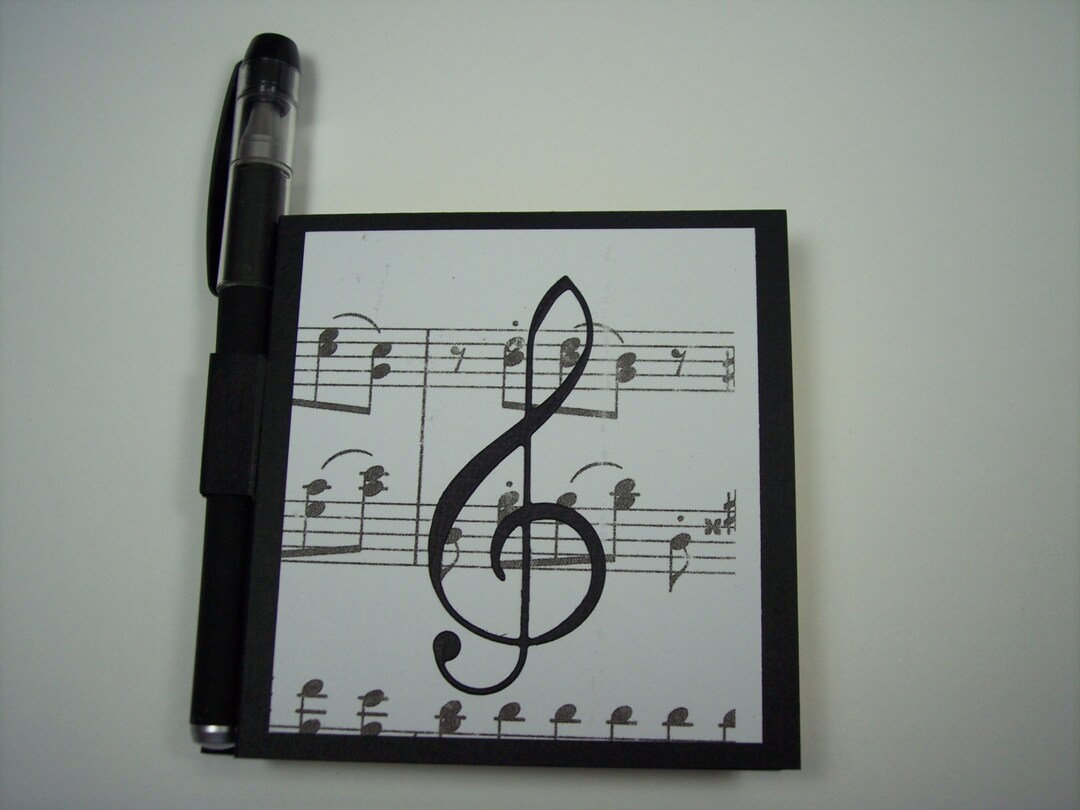 Treble Clef ( Die Cut) Music Sticky Note Holder With Gel Pen - Etsy