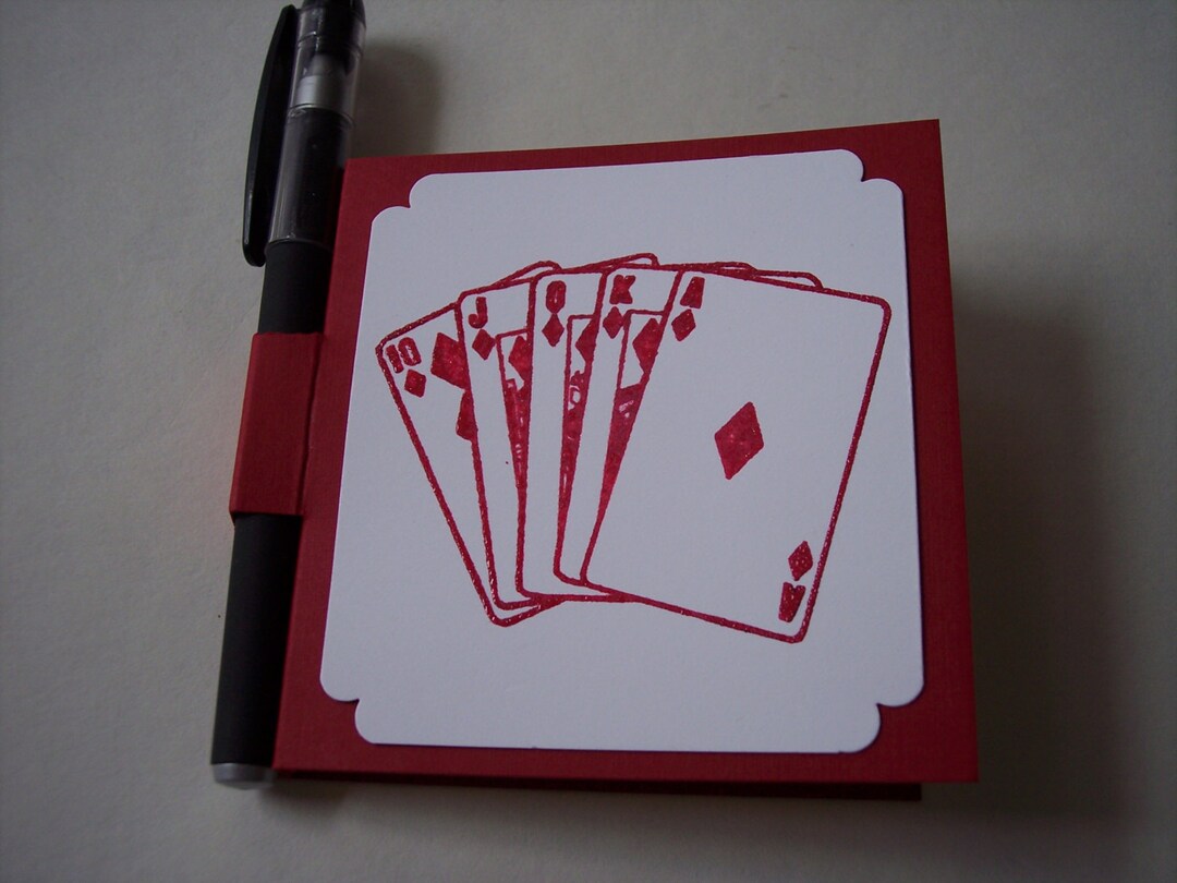 Playing Cards Sticky Note Holder With Gel Pen - Etsy