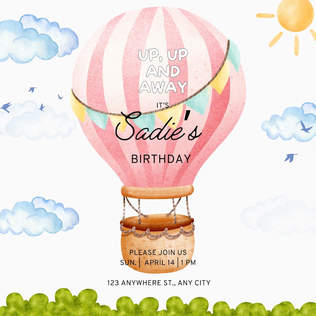 Hot Air Balloon Invite - Etsy