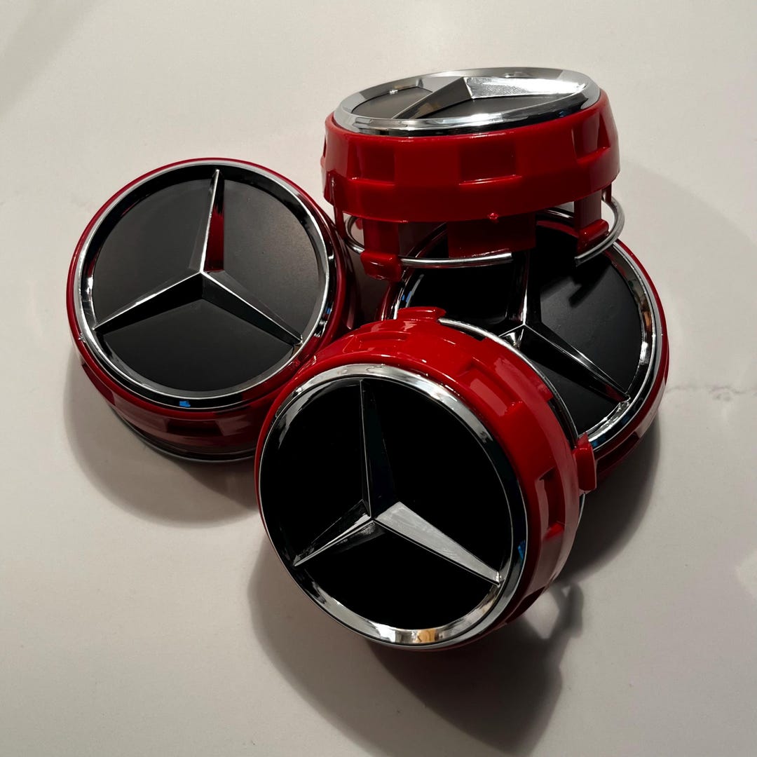 Set of 4 75MM Mercedes Benz AMG Red Wheel Center Caps: A2204000125 - Etsy