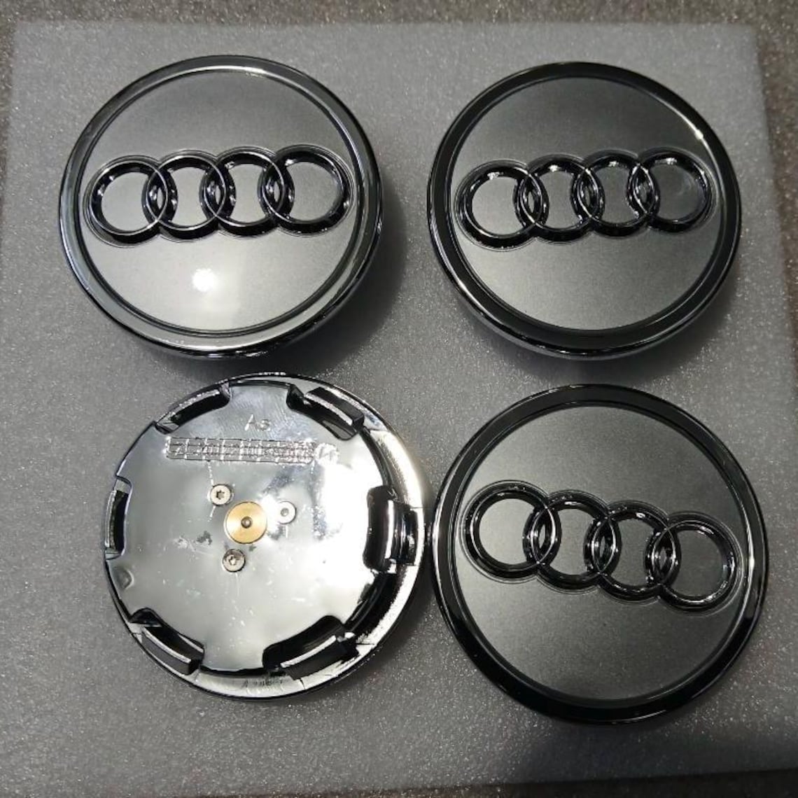 LED Floating Wheel Center Caps for Audi – Blue Grey Chrome | Set of 4 ...