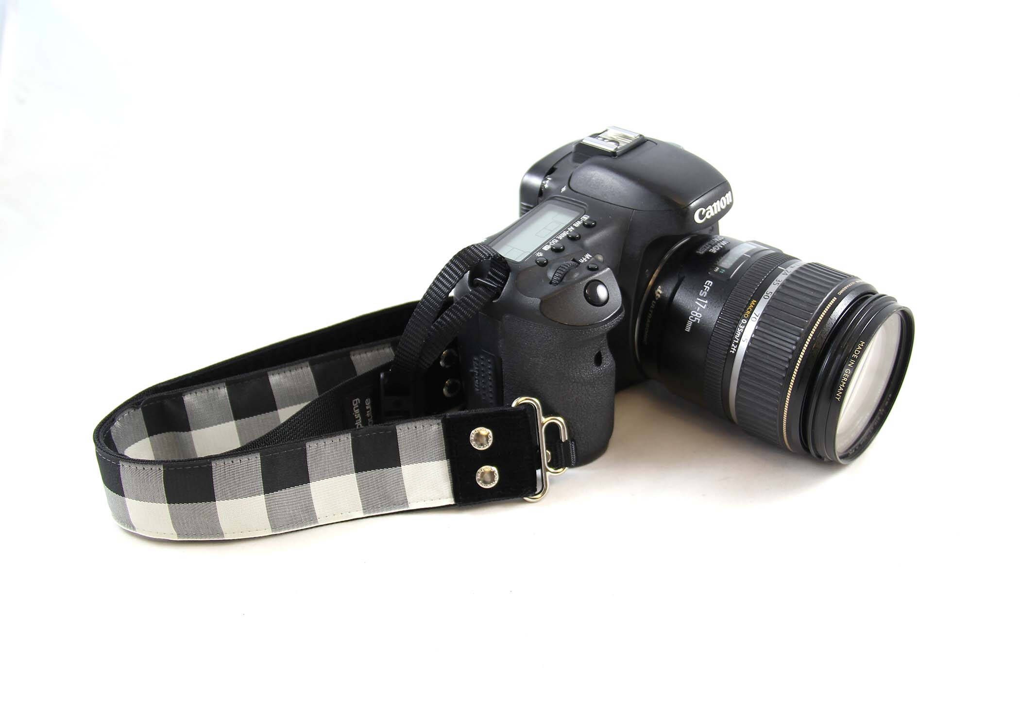 Buffalo Plaid White 1.5" Camera Strap - Etsy