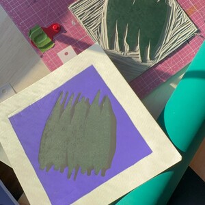 Okra Linocut Block Print Original Art Kitchen Art Print - Etsy