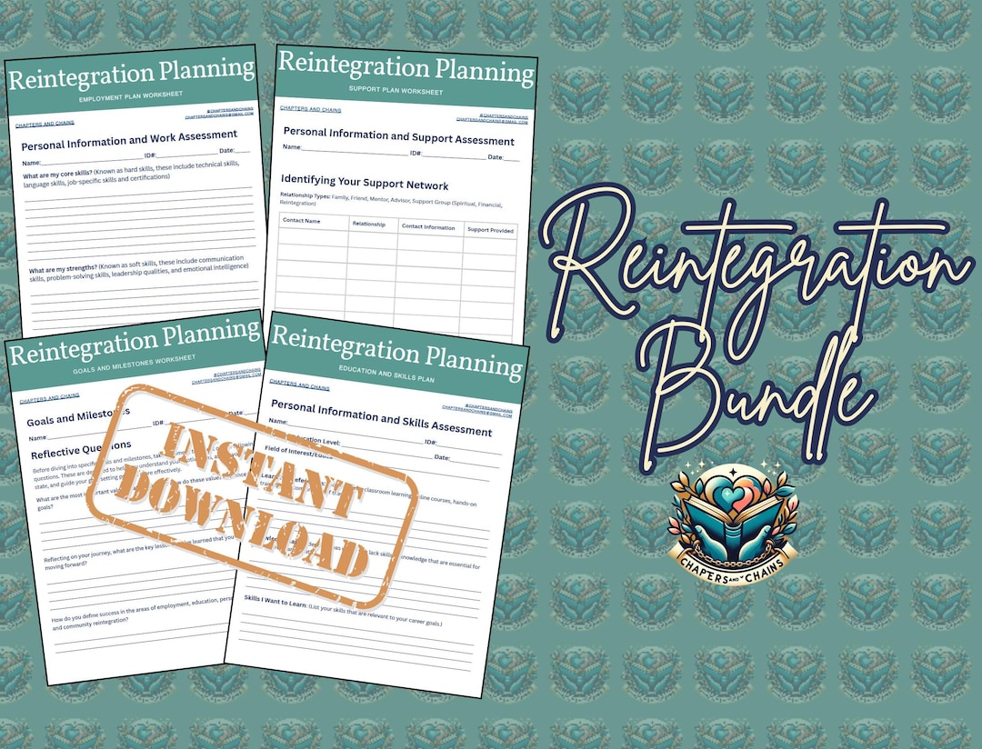Reentry Planning Worksheets Bundle | Employment, Education, Support ...