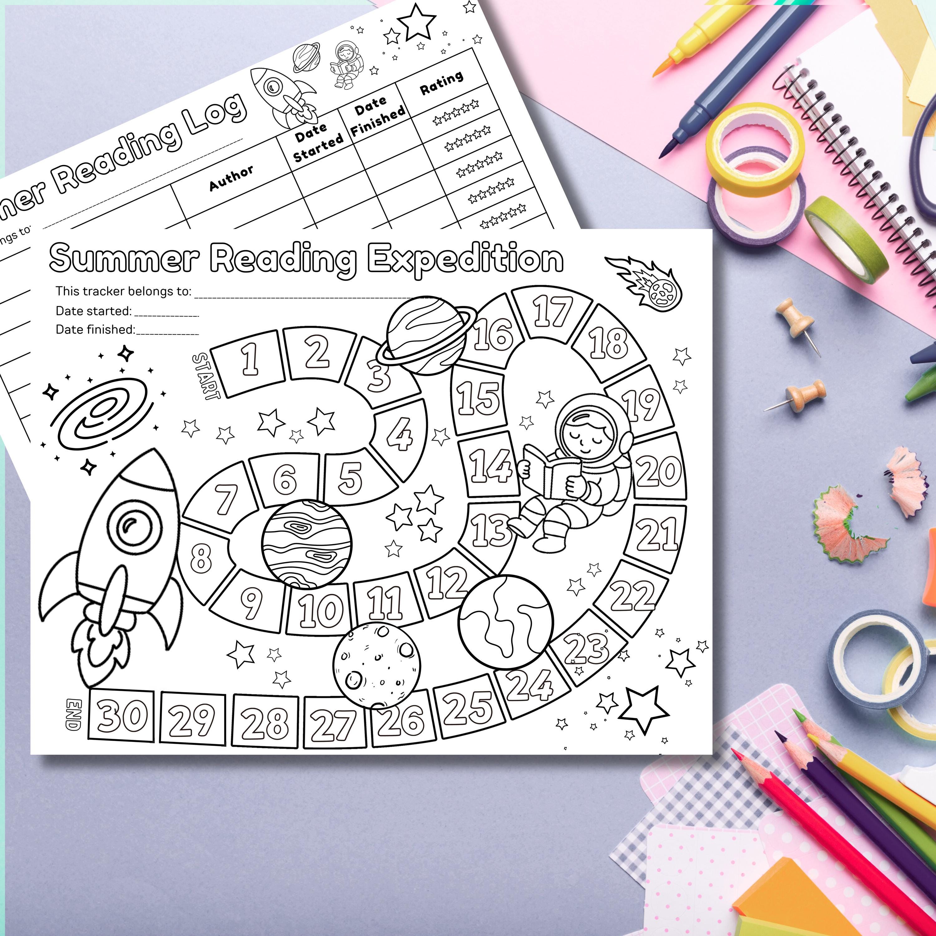 Space Reading Tracker & Log for Kids | Printable Summer Reading Chart ...