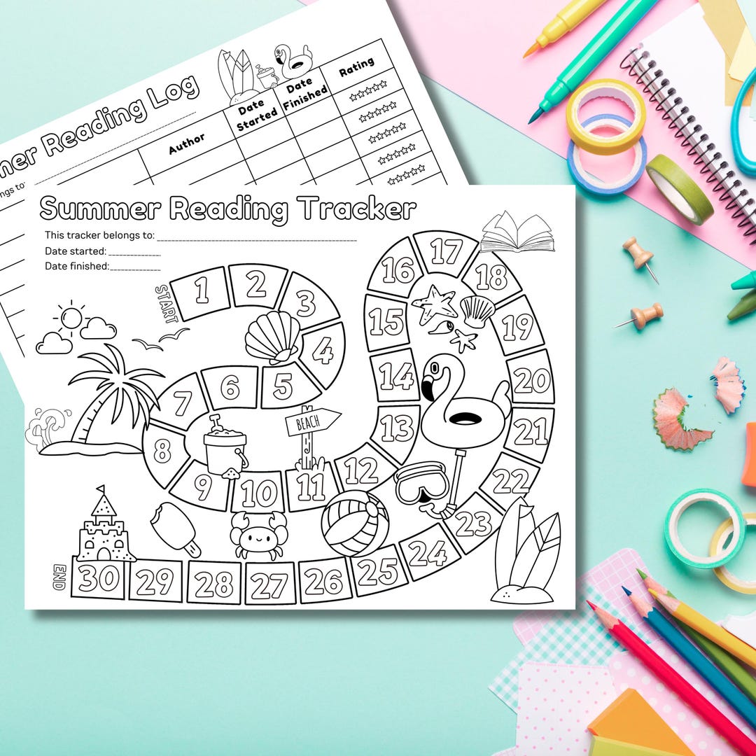 Summer Reading Challenge | Printable Coloring Pages | 30-day Reading ...