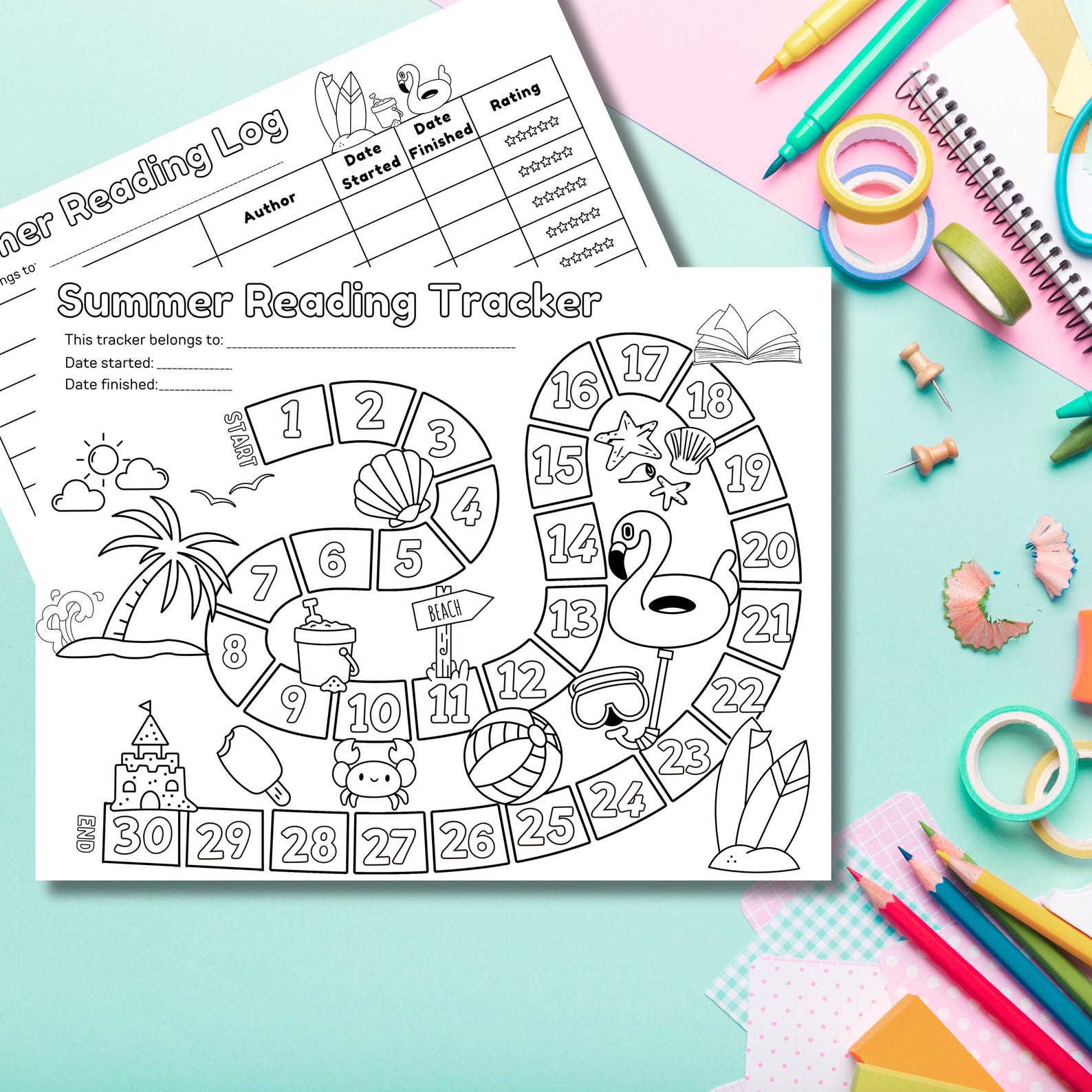 Summer Reading Challenge | Printable Coloring Pages | 30-day Reading ...