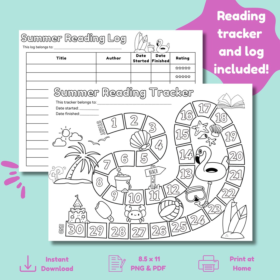Summer Reading Challenge | Printable Coloring Pages | 30-day Reading ...