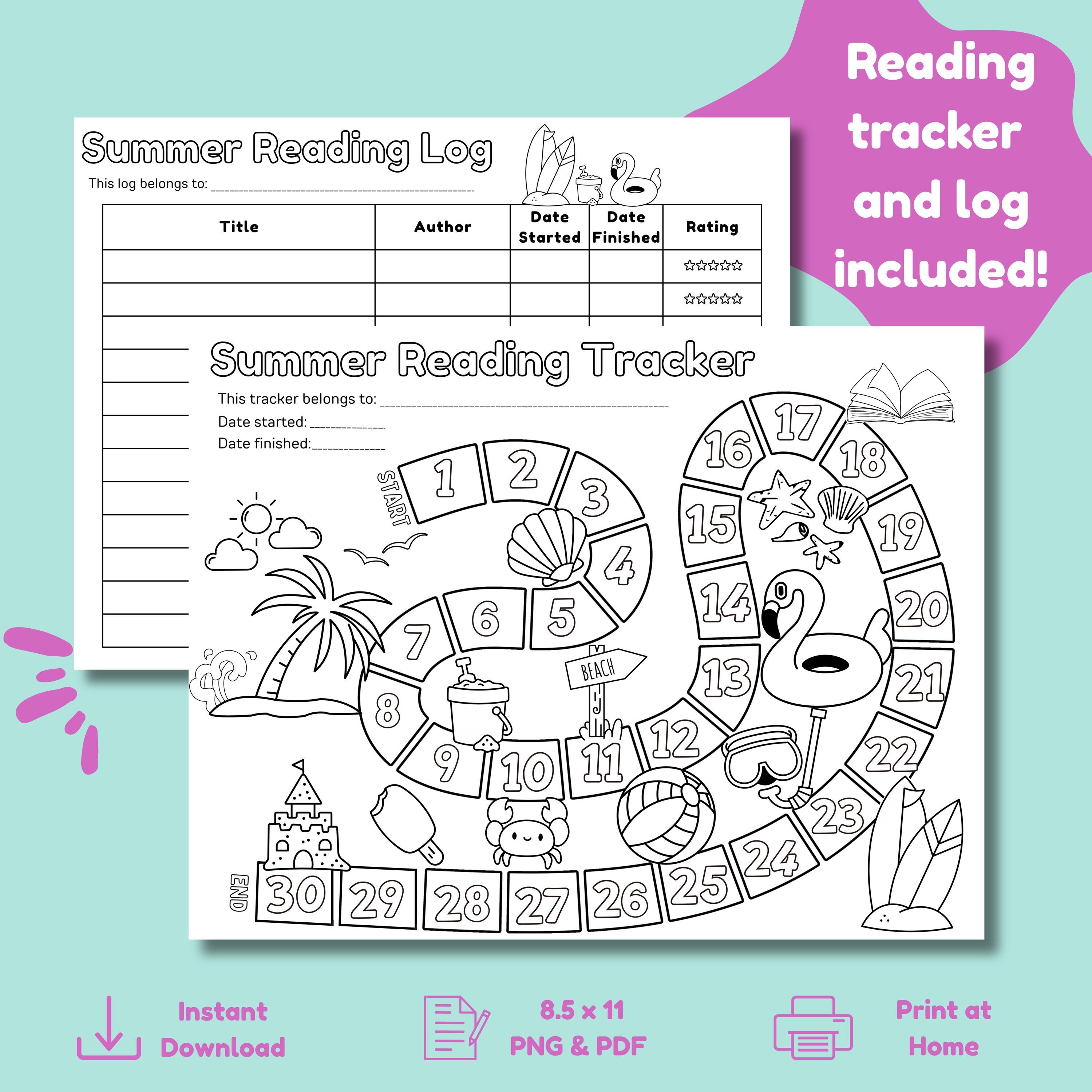 Summer Reading Challenge | Printable Coloring Pages | 30-day Reading ...