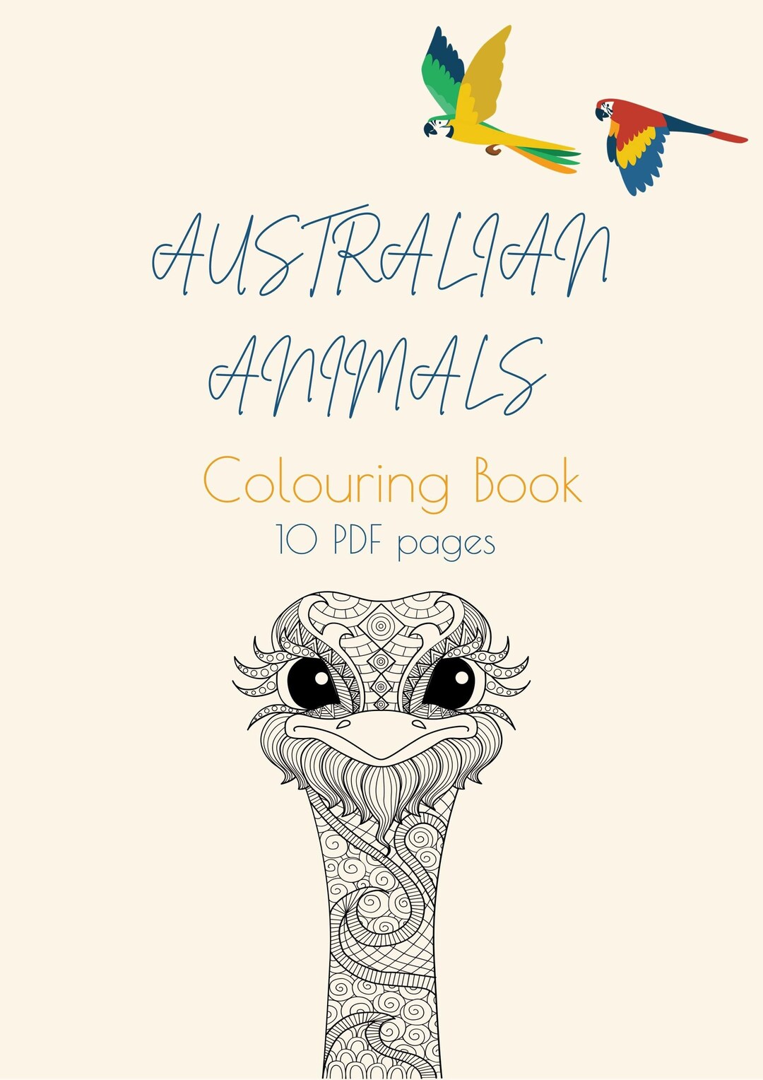 Australian Animals Colouring Book - Etsy