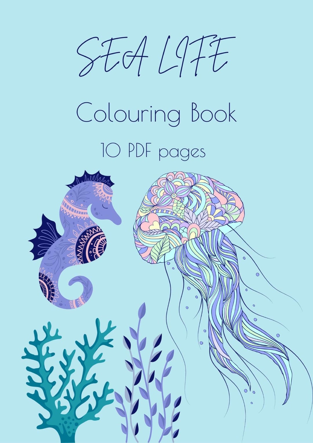 Sea Life Colouring Book - Etsy