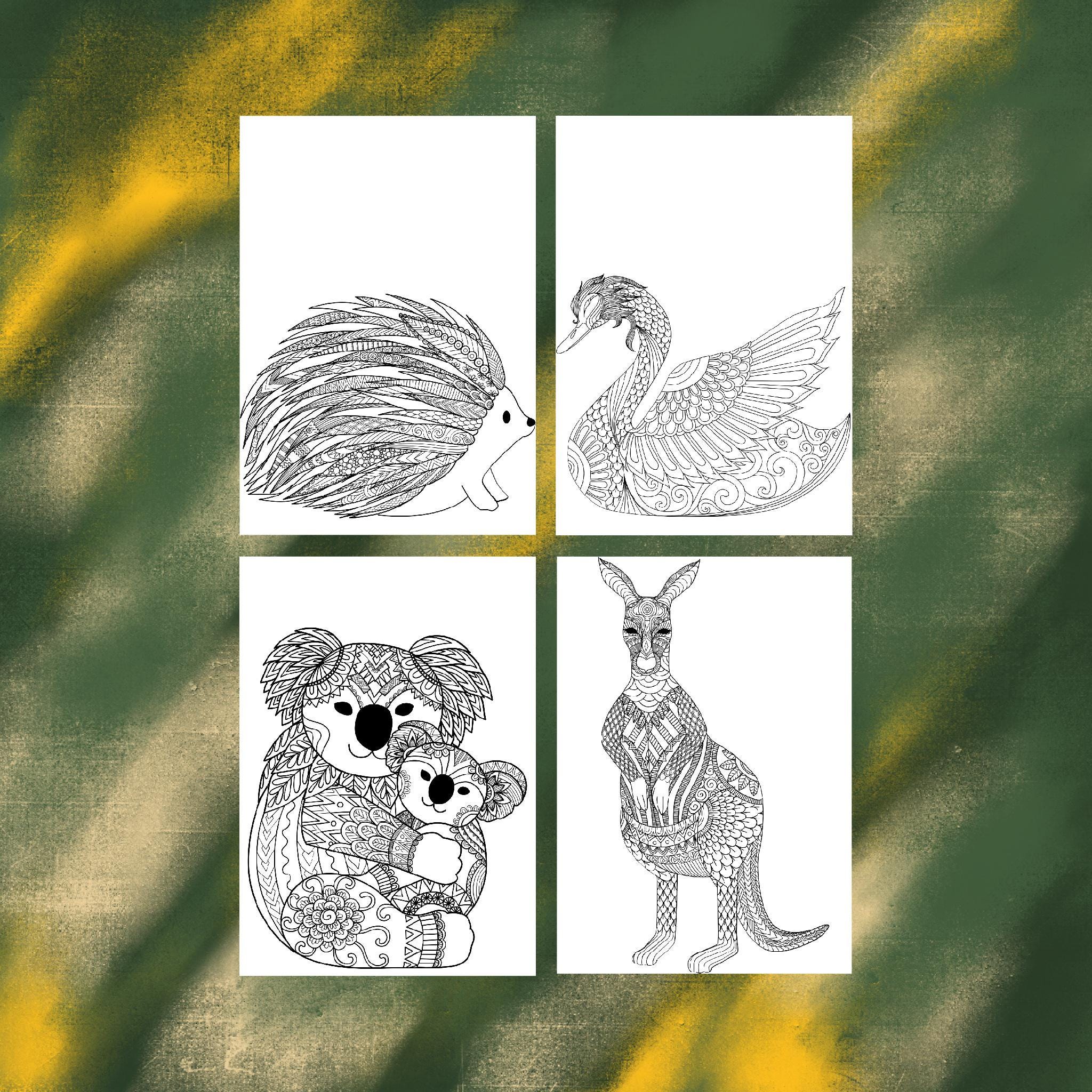 Australian Animals Colouring Book - Etsy