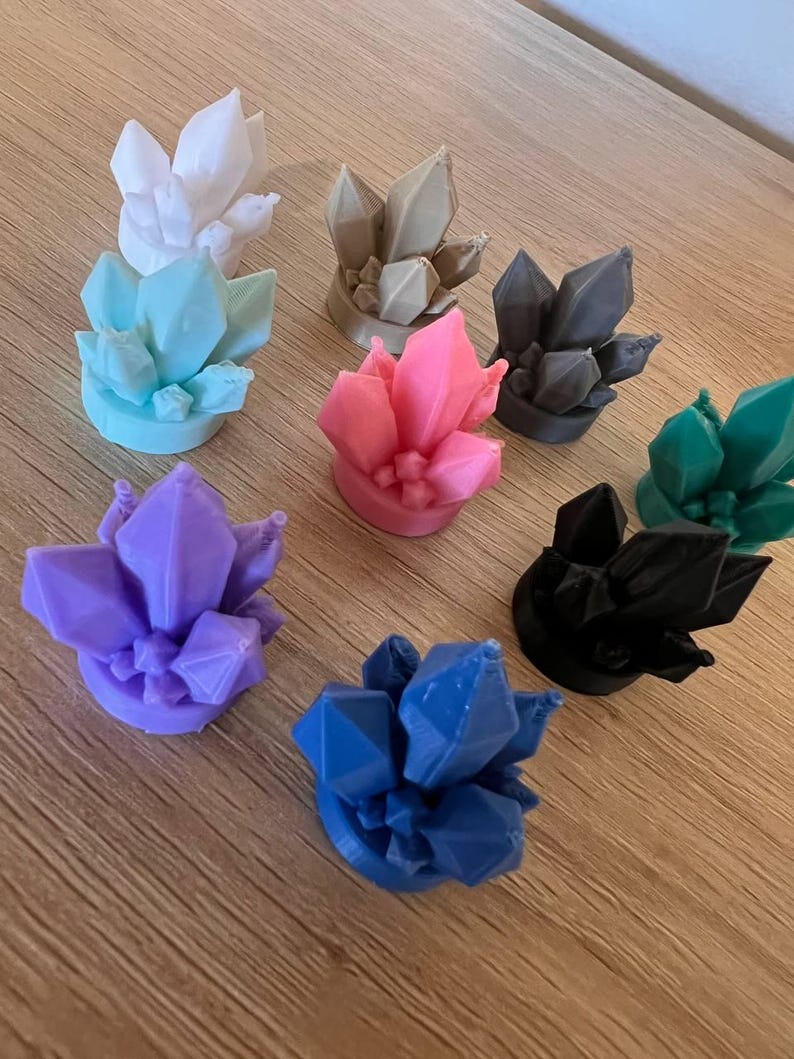 3D Printed Crystal Clusters, Neptune 3 Pro 3D Printed Crystals, Fantasy ...