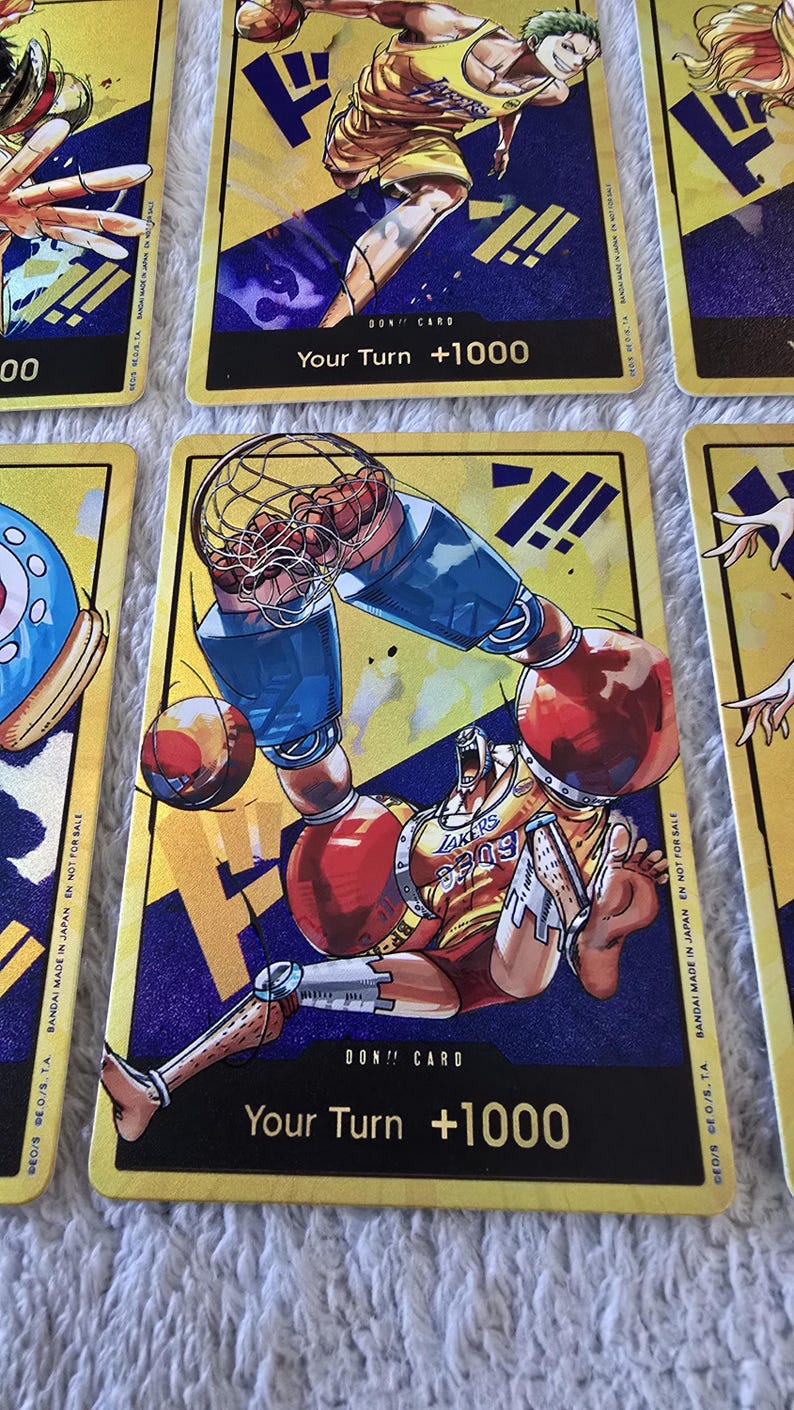 Custom ART CARDS ~ One Piece X Lakers Nba Basketball Luffy Gold Don Don ...