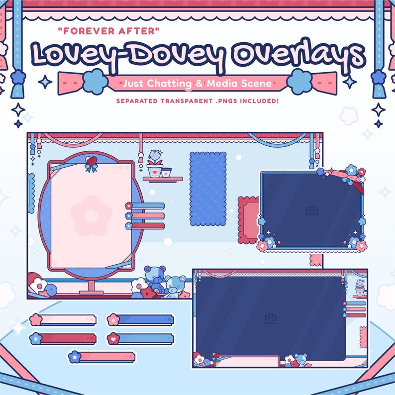 Forever After - Lovey-dovey Overlay Set | Gaming Overlays | Just ...