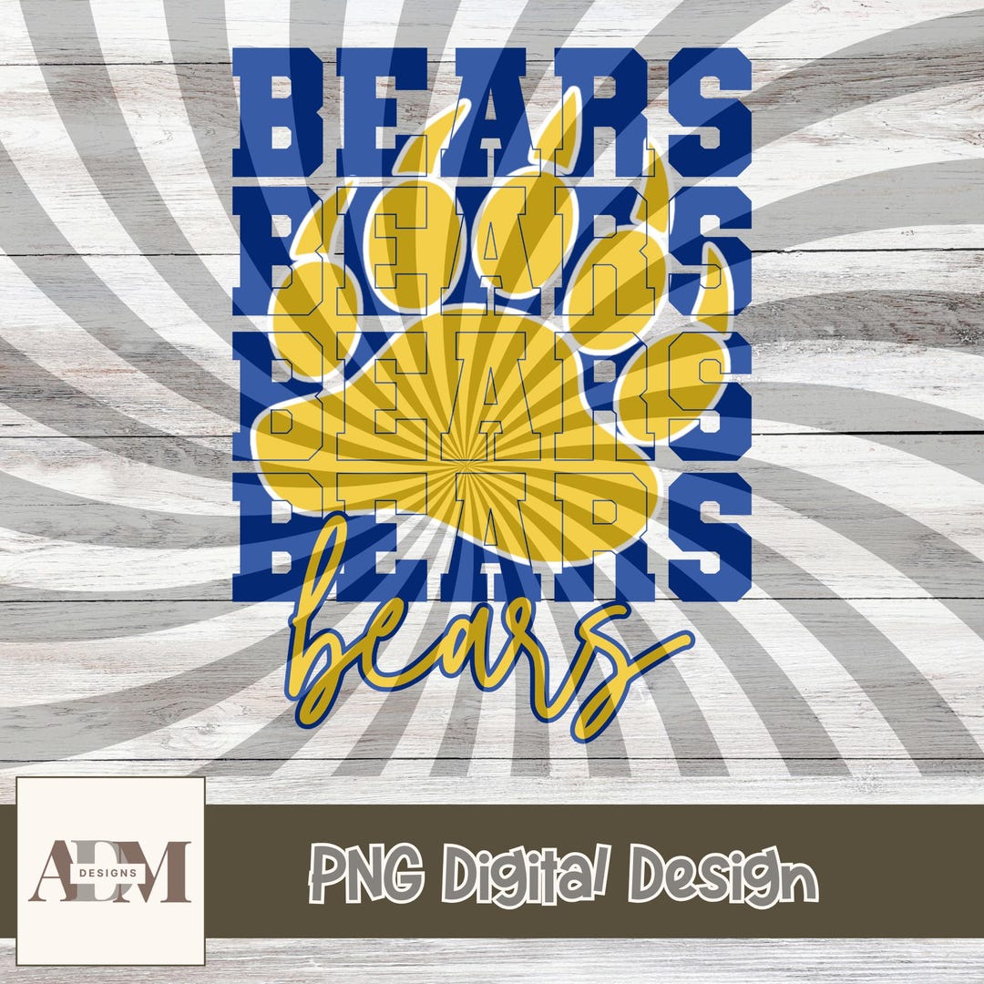 Bears Claw Stacked, Bears, Bear Claw, Bear Paw, School Mascot, School ...
