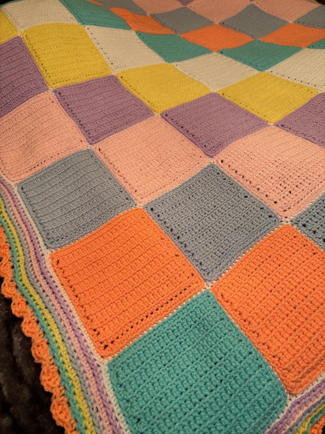 Bright Baby Blocks Crochet Blanket - Etsy