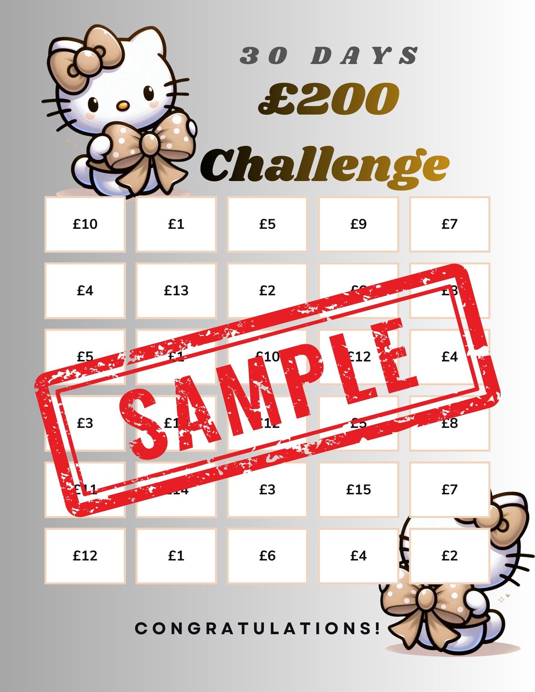 30 Days 200 Pounds Savings Challenge | Printable Savings Tracker ...