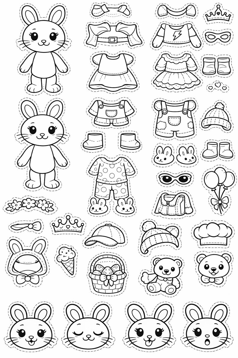 Build Your Own Bunny Printable | Easter Bunny Craft for Kids | Cut and ...