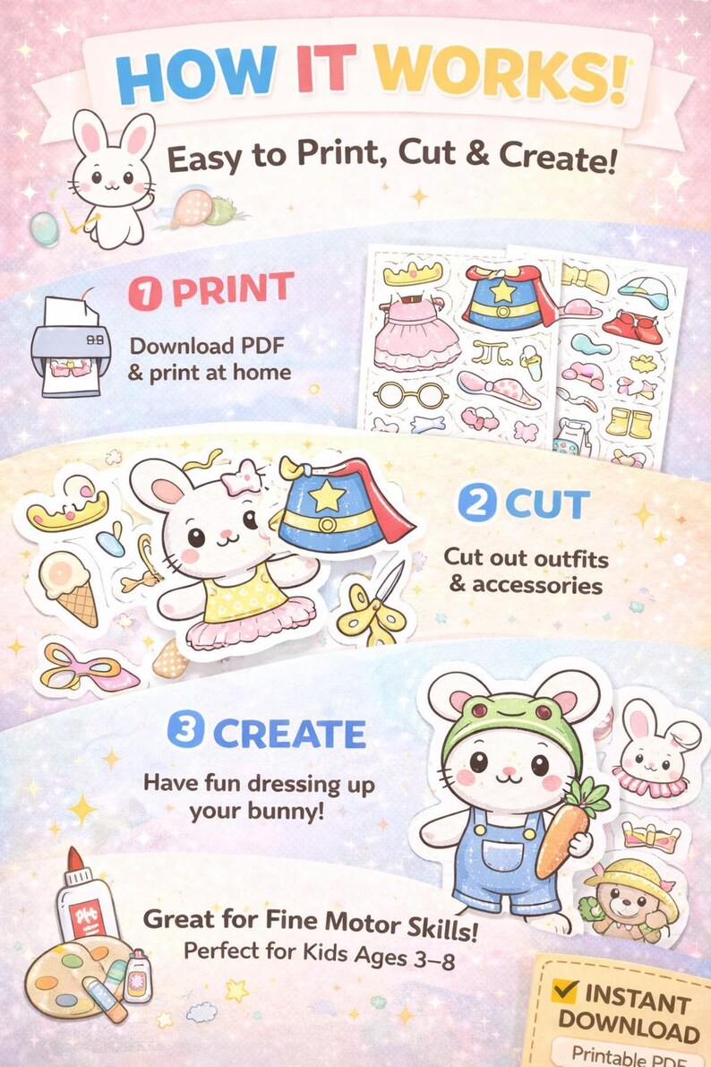 Build Your Own Bunny Printable | Easter Bunny Craft for Kids | Cut and ...