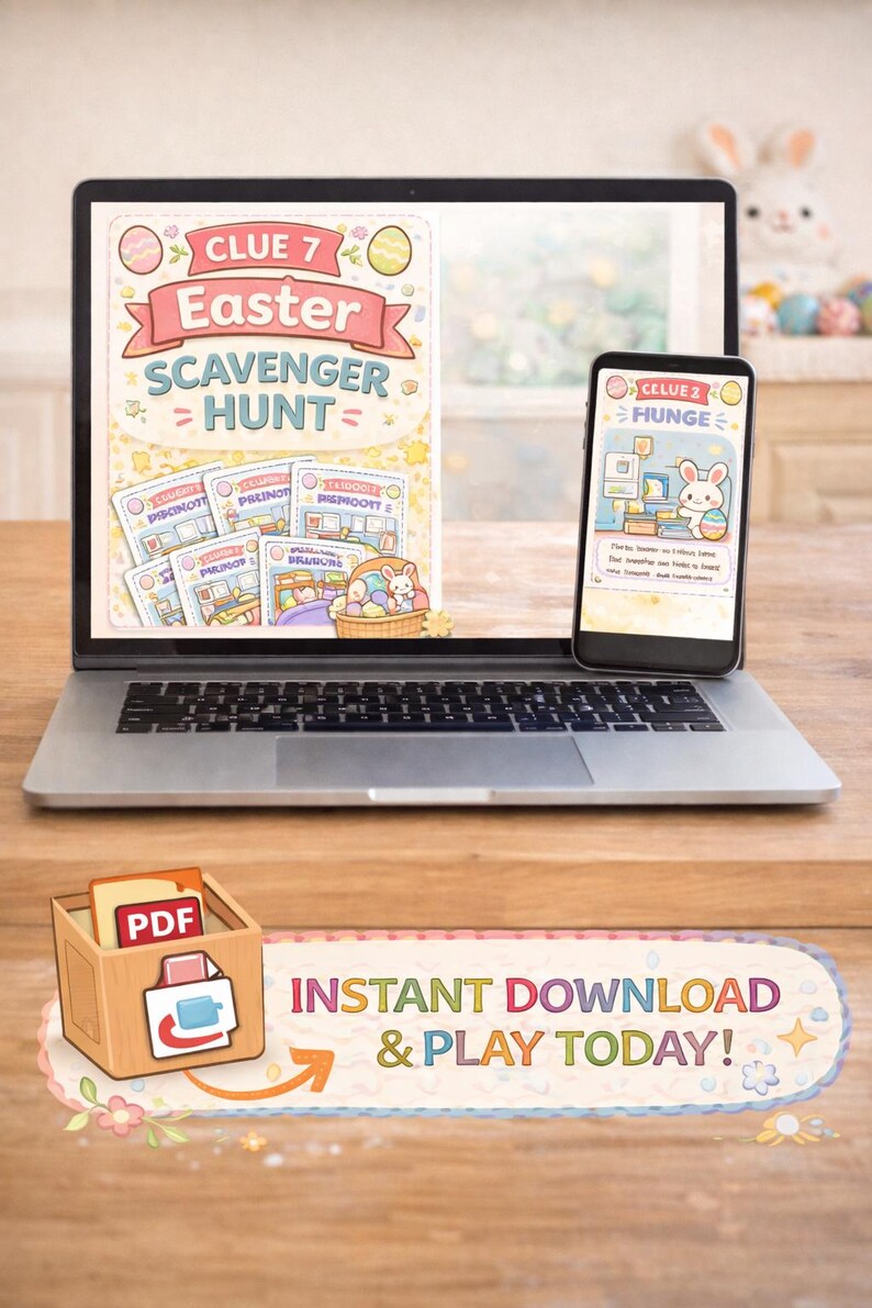 Easter Scavenger Hunt Printable, Easter Egg Hunt Clues for Kids, Indoor ...