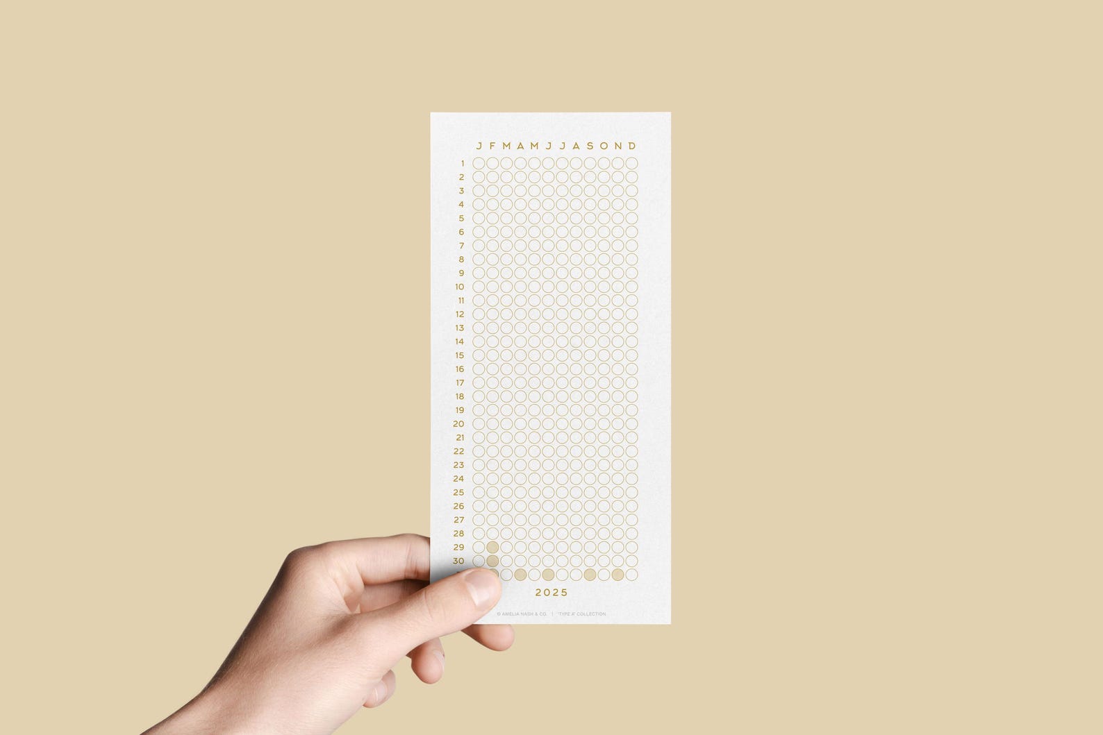 2025 Numbered Bubble Calendar — Ochre - Etsy