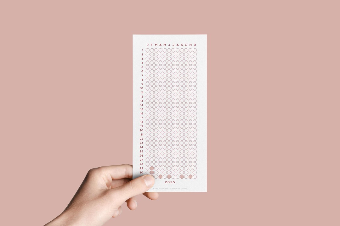 2025 Numbered Bubble Calendar — Rust - Etsy