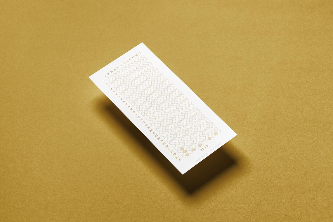 2025 Numbered Bubble Calendar — Ochre - Etsy