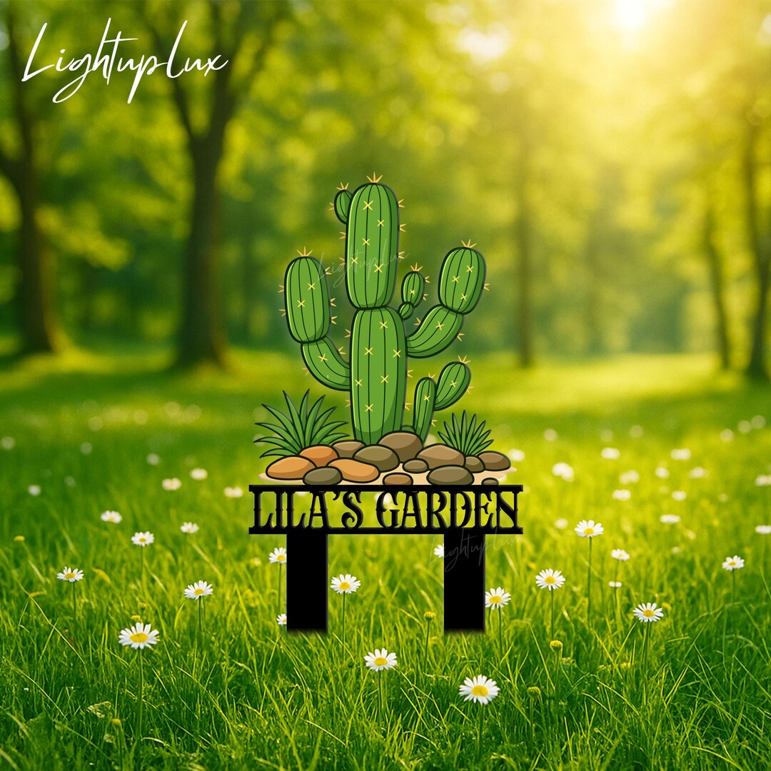 Custom Cactus Garden Stake | Cactus Garden Decoration Metal Sign With ...
