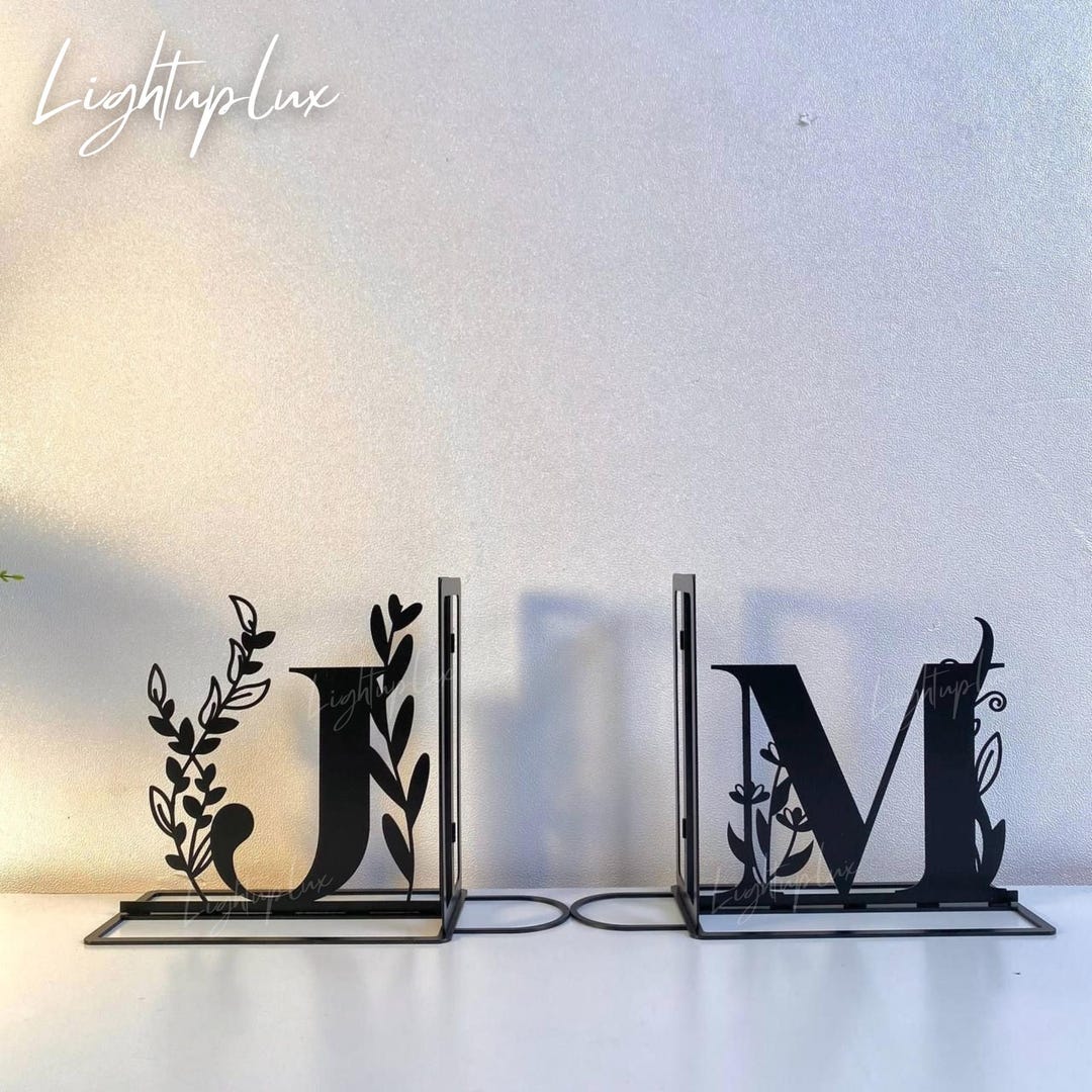 Custom Alphabet Metal Book Stand | Personalized Family Last Name Metal ...