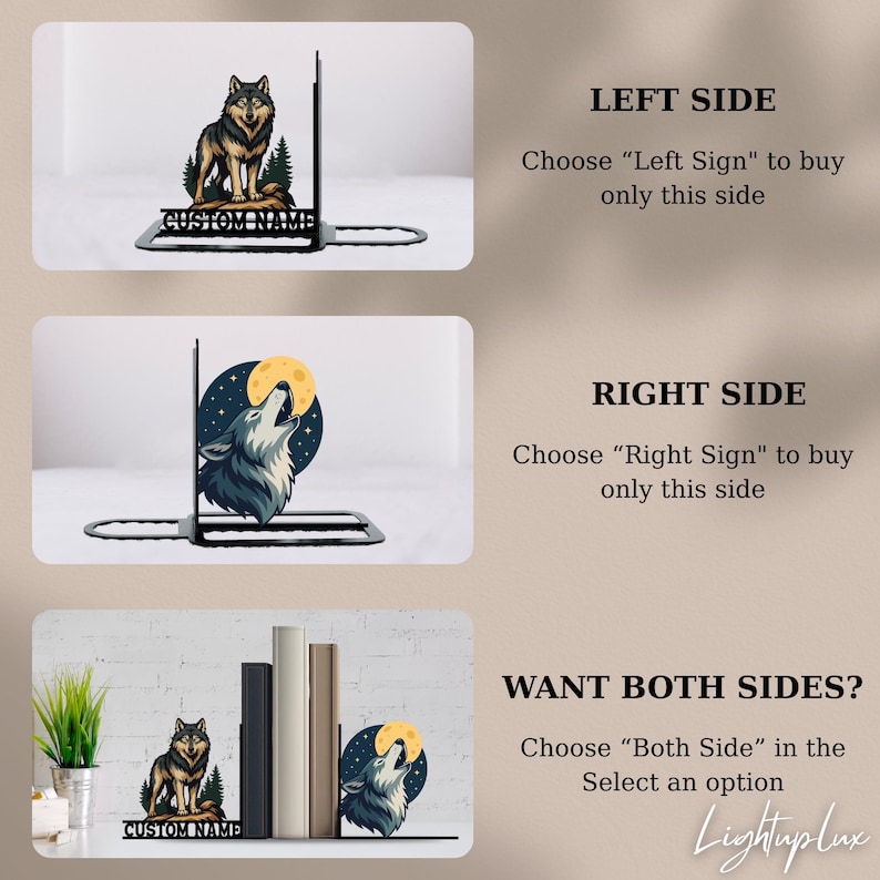 Personalized Owl Metal Bookends, Custom Animal Book Holder for Library ...