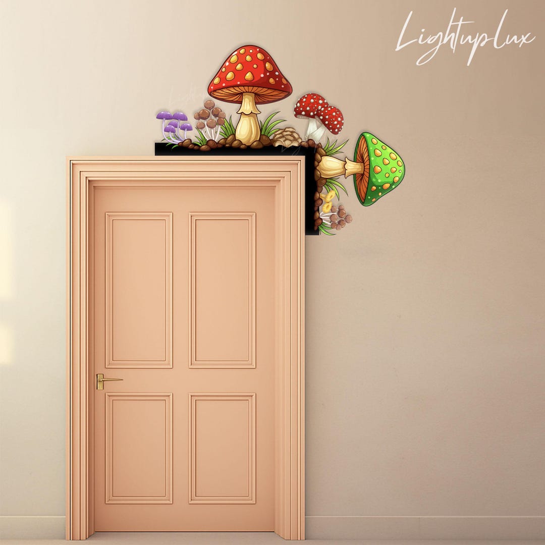 Mushroom Door Frame Decoration | Mushroom Garden Door Corner Sign ...